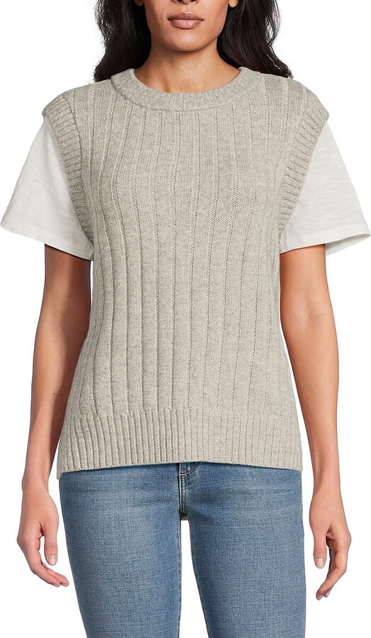 Design History Rib-Knit Layered Top - ShopStyle