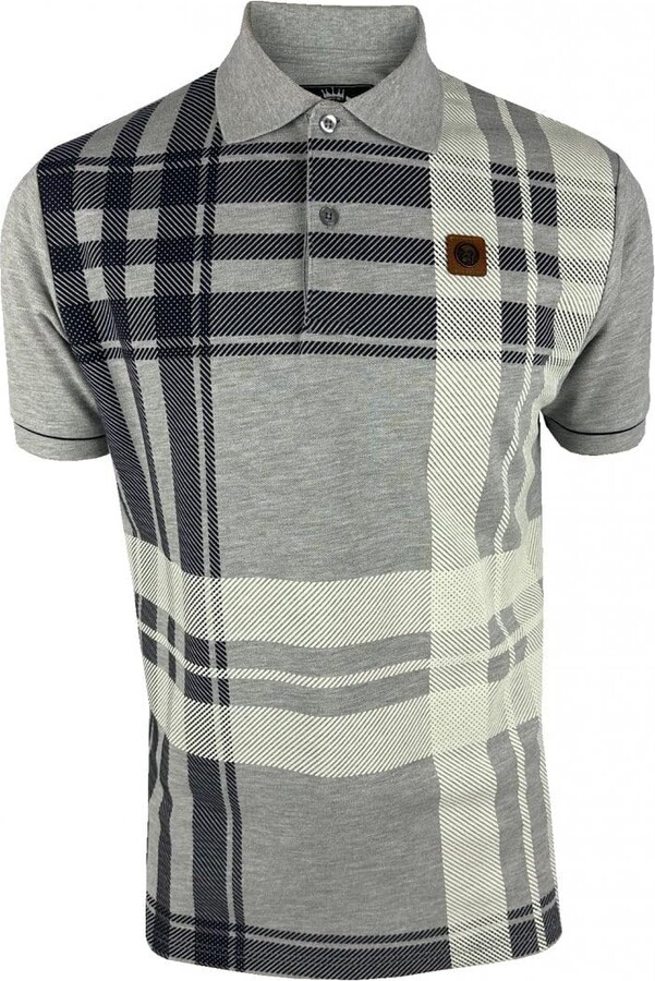 Trojan Oversize Check Panel Polo TR/8868 XXL Melange Grey - ShopStyle