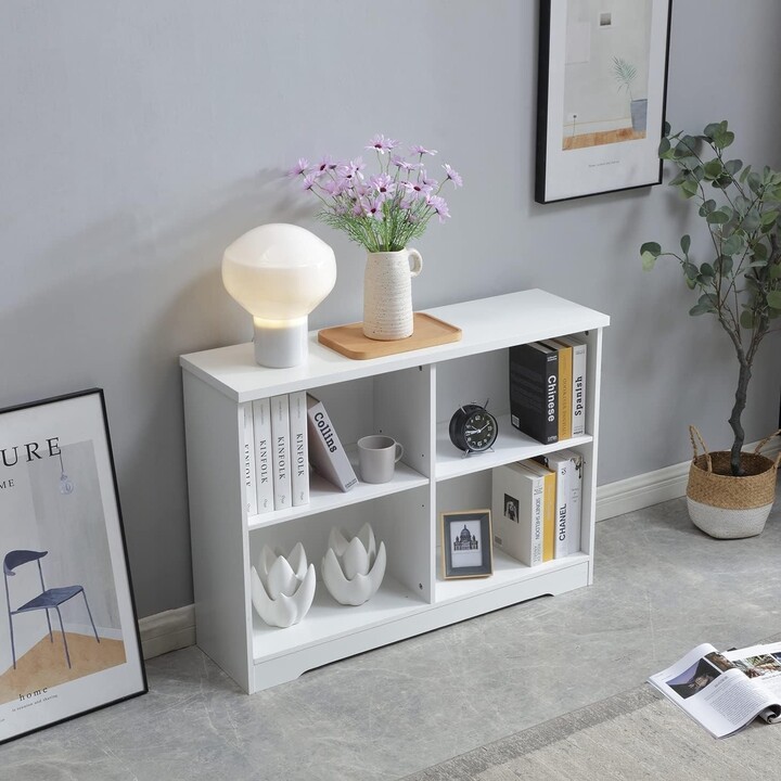 HOMEBAY Bookshelf with Open Adjustable Bookshelf, 2-Layer Bookshelf ...