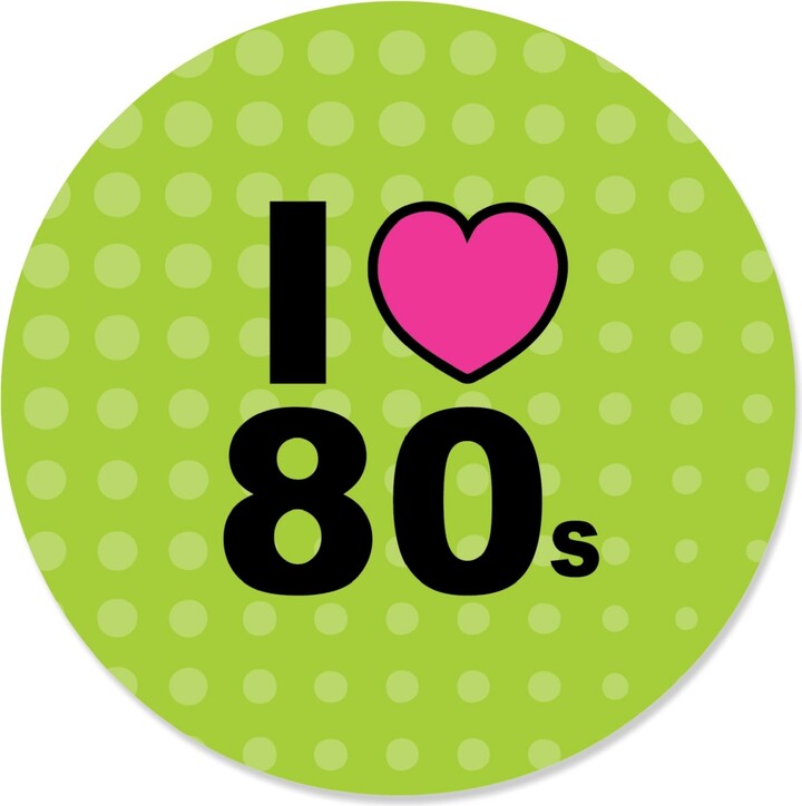 Big Dot Of Happiness 80's Retro - Totally 1980s Party Circle Sticker ...