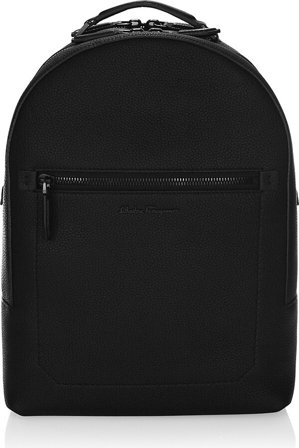 Ferragamo Men's Muflone Metallic Leather Backpack - Black - ShopStyle