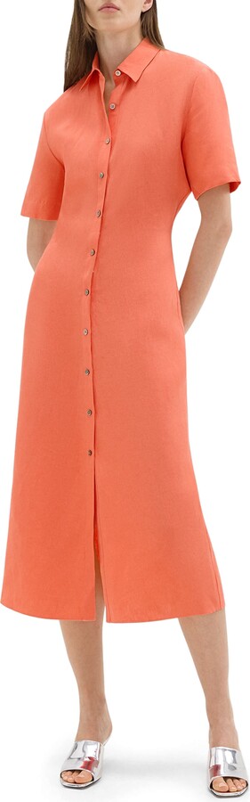 Theory Galena Linen Maxi Shirtdress - ShopStyle