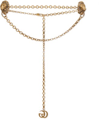 Gucci Chain belt with lion heads - ShopStyle