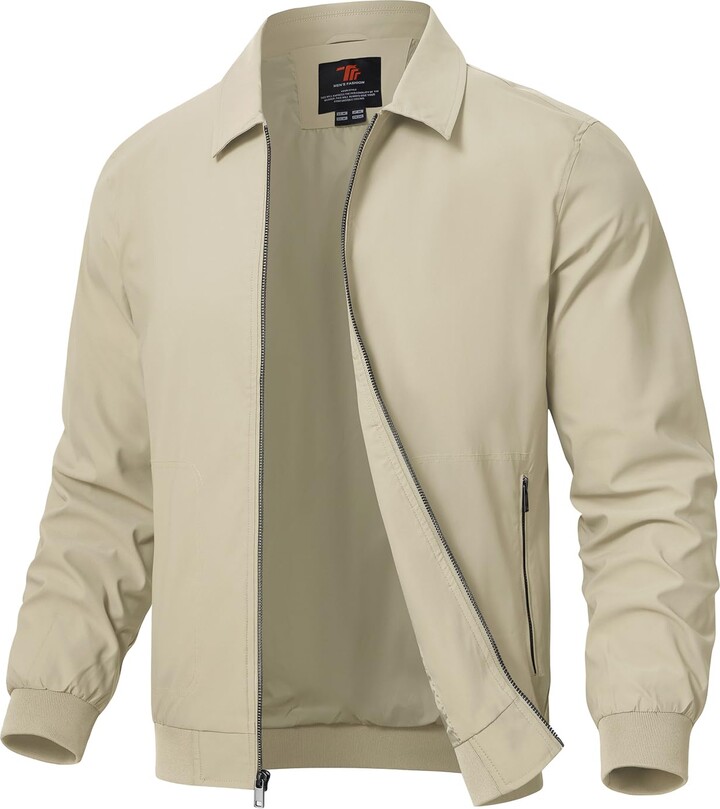 Rdruko Men's Casual Lapel Jacket Lightweight Outdoor Windbreaker Jacket ...