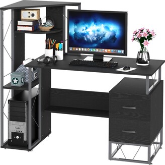 HOMCOM 52" Modern Multi-Level Computer Desk Home Office Study ...