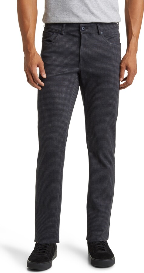 Brax Cooper Hi Flex Check Five-Pocket Straight Leg Pants - ShopStyle