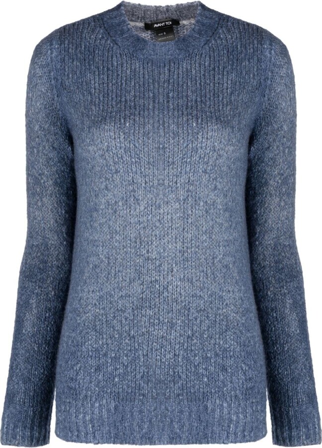 Avant Toi Gradient-Effect Purl-Knit Jumper - ShopStyle Crewneck & Swoop ...