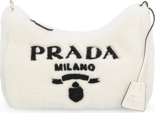 Prada Logo-Embroidered Shoulder Bag - ShopStyle