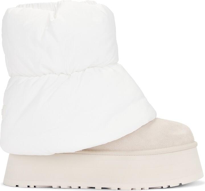 UGG Classic Mini Dipper Puffer Boot in White - ShopStyle