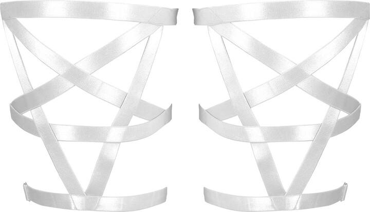 BANSSGOTH Women's Pentagram Leg Ring Harness Garter Thigh Full Cage ...