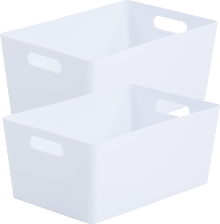 Wham Plastic 2 x 11.5L Storage Container Tub Clothing Organiser Office ...