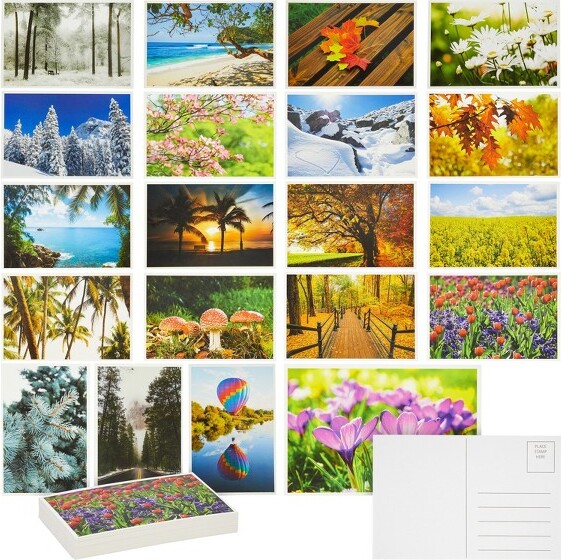 Best Paper Greetings 40 Pack Blank Postcards for Mailing, 20 Nature ...