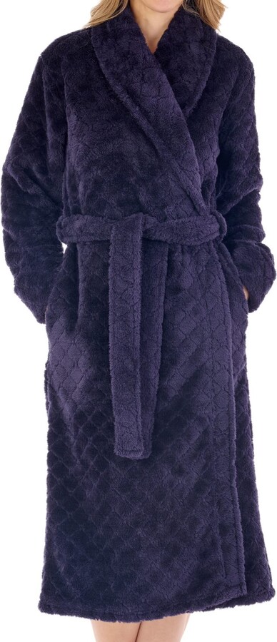 Slenderella HC88352 Women's Indigo Dressing Gown Medium - ShopStyle Robes