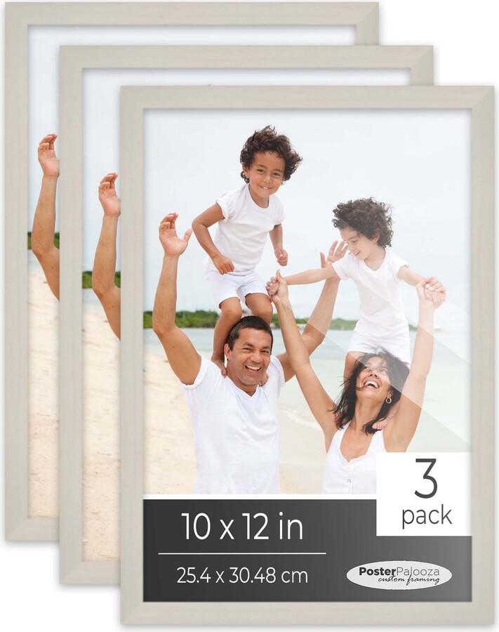 PosterPalooza 10x12 White Washed Picture Frame Set Pack of 3 10x12 Wood ...