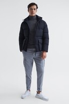 Reiss Navy Ryder Short Puffer Jacket - ShopStyle