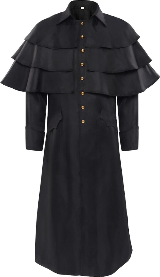 LOSSLO Men's Priest Costume Monk Robe Priest Clergy Robe Retro Coat ...