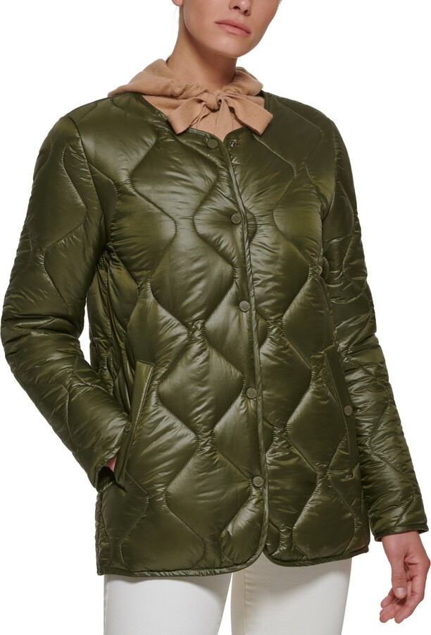 Calvin Klein Women's Collarless Onion Quilted Coat - ShopStyle