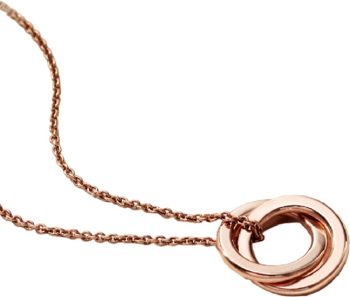 Posh Totty Designs Rose Gold Plated Mini Two Ring Russian Necklace ...