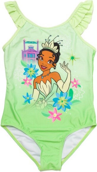 Disney Princess Tiana Little Girls One Piece Bathing Suit 5 - ShopStyle