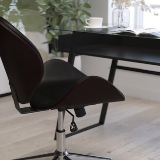 Merrick Lane Office Chair White Faux Leather Mid-Back Ergonomic ...