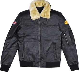 MUSCLE GYM Men’s Leather Jacket - Genuine Sheepskin Flying Jacket with ...