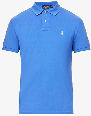 Polo Ralph Lauren Mens Maidstone Blue Logo-embroidered Slim-fit Cotton-piqué Polo Shirt - ShopStyle