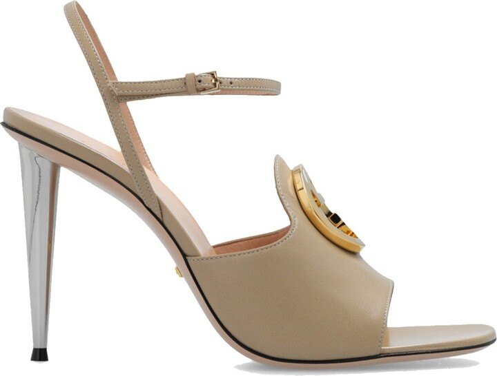 Gucci Gg Logo Heel Sandals - ShopStyle
