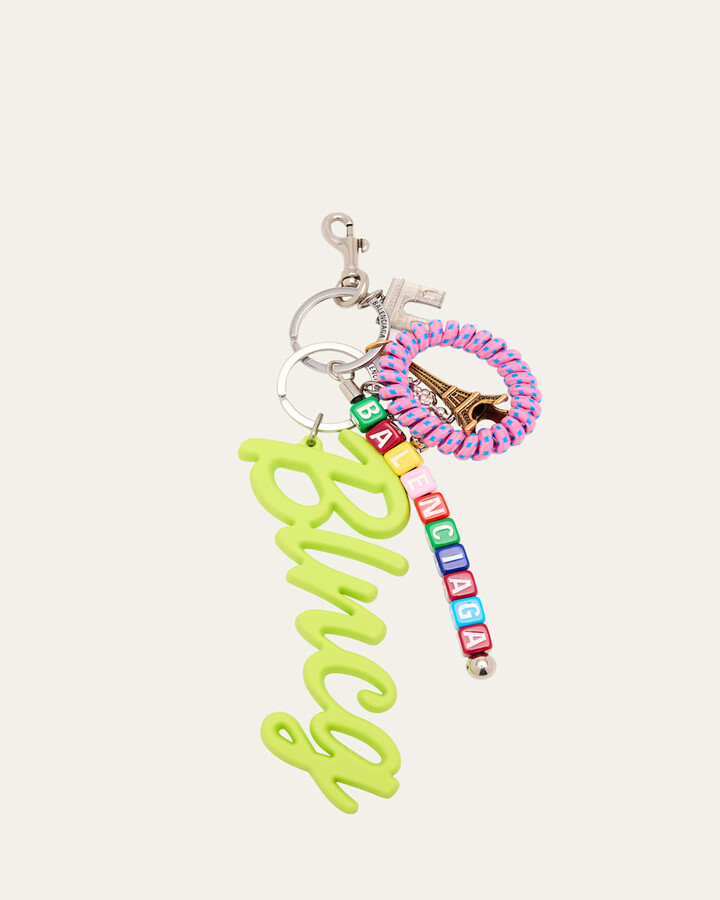 Balenciaga Logo Keychain with Charms - ShopStyle