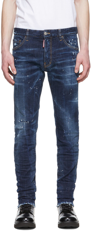DSQUARED2 Blue Splatter Jeans - ShopStyle