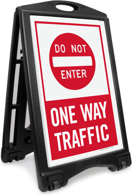SmartSign Do Not Enter One Way Traffic Portable Sidewalk Sign ...