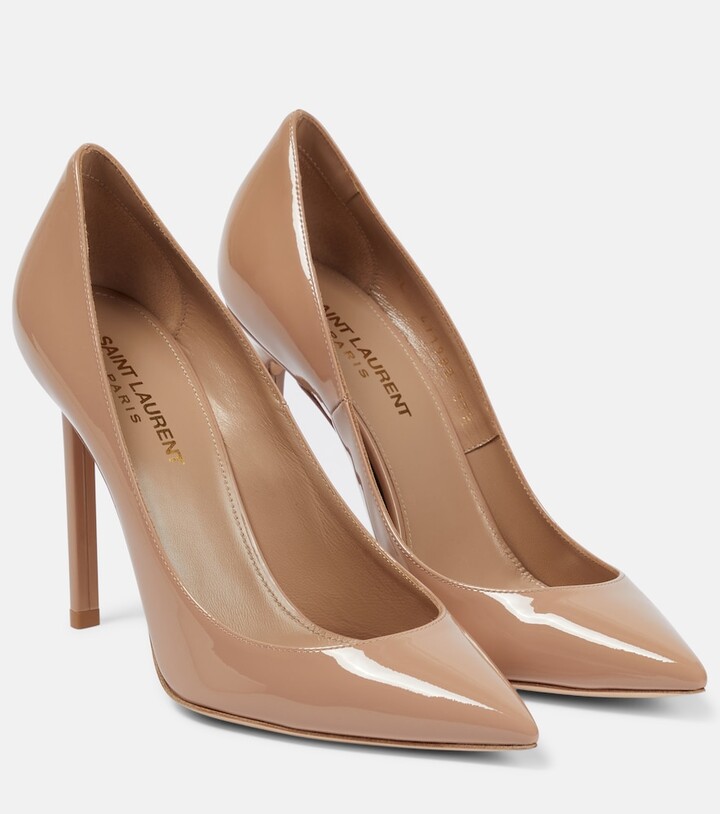 Saint Laurent Anja 105 patent leather pumps - ShopStyle