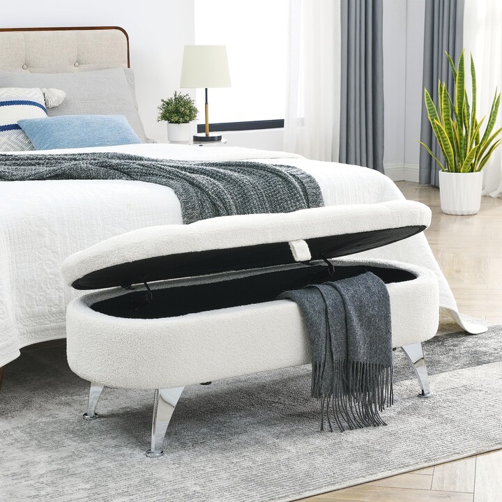 Yehha Ottoman Upholstered Tufted Bench with French Bread Design - ShopStyle