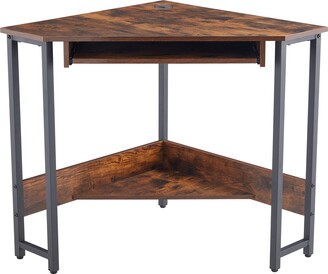 Corner Desk With Smooth Keyboard Tray and Storage Shelves - ShopStyle ...