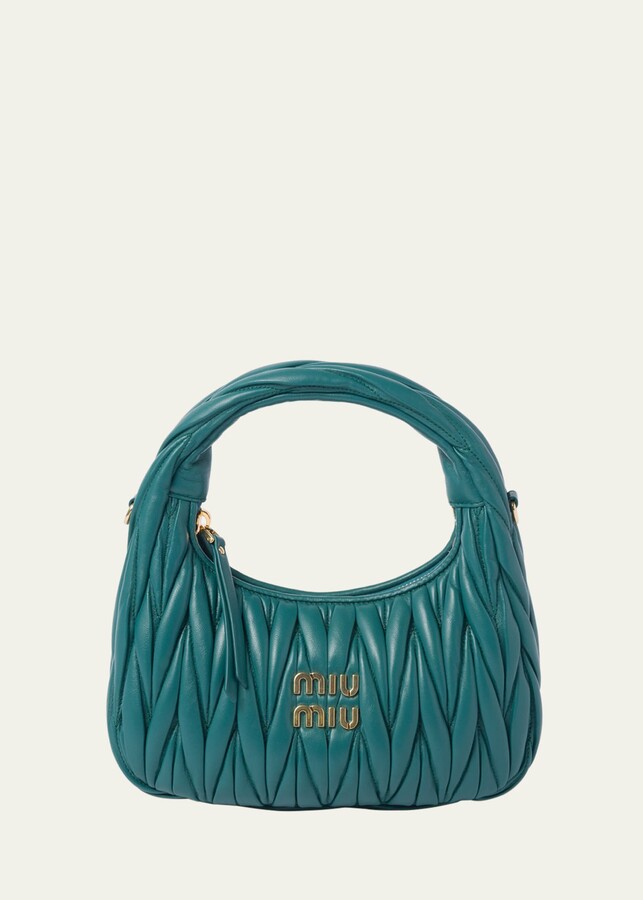 Miu Miu Matelasse Quilted Top Handle Hobo Bag - ShopStyle
