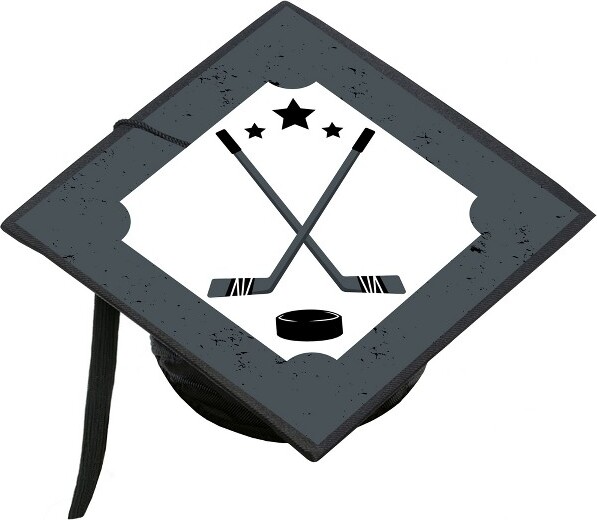 Big Dot of Happiness Grad Hockey - Graduation Cap Decorations Kit ...