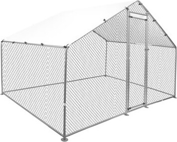 Arlmont & Co. Large Metal Chicken Run House Walk-in Poultry Cage ...