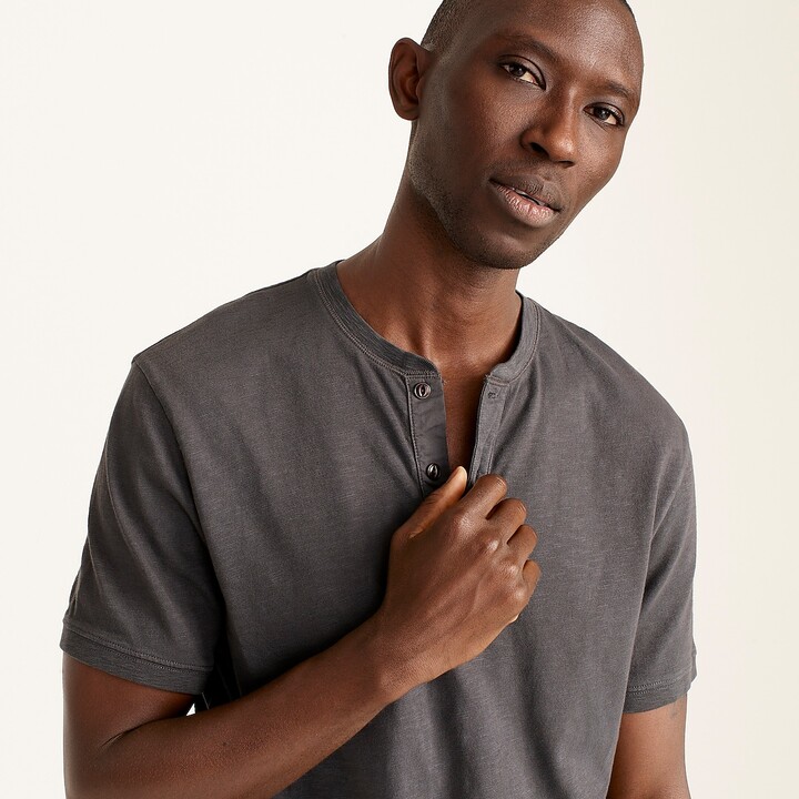 J.Crew Garment-dyed slub cotton short-sleeve henley - ShopStyle