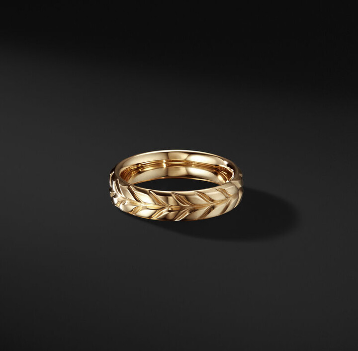 David Yurman Chevron Band Ring In 18K Yellow Gold - ShopStyle Jewelry