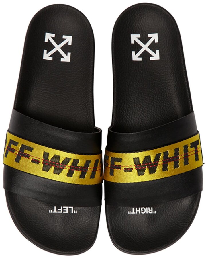 Off-White Logo webbing rubber slide sandals - ShopStyle