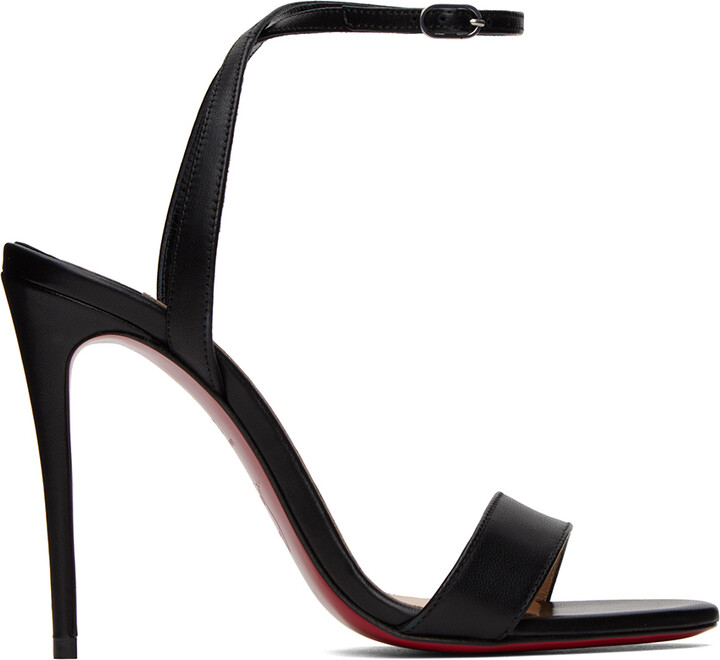 Christian Louboutin Black Loubigirl 100 Heeled Sandals - ShopStyle