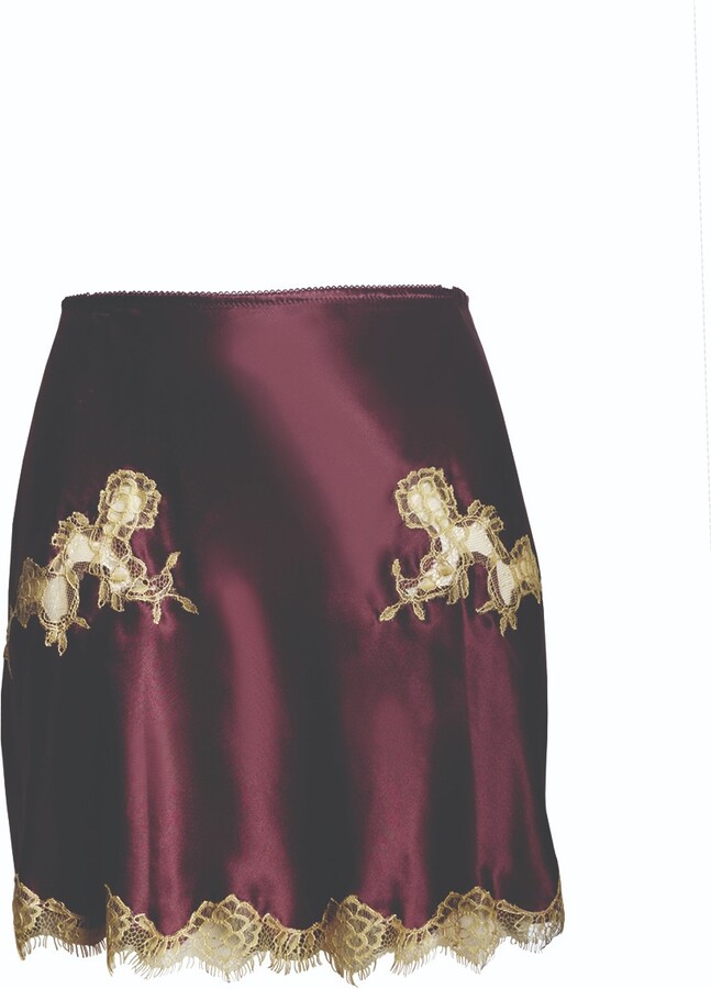 NK IMODE - Natasha Lace Applique Half Slip in Cognac - ShopStyle Skirts