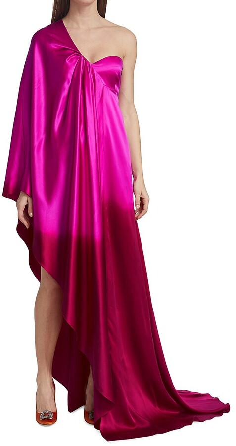 Alejandra Alonso Rojas One-Shoulder Silk Bustier Dress - ShopStyle