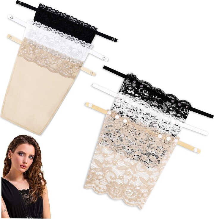 Firtink 6 Pieces Lady Clip-on Mock Camisole Bra Insert Modesty Panels ...