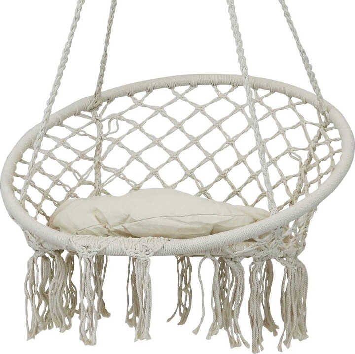 Sunnydaze Decor Sunnydaze Indoor/Outdoor Cotton Rope Hammock Chair ...