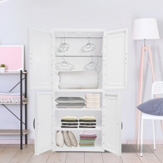 EPOWP 2-Layer 2 Door Open Wardrobe Armoire Storage Cabinets, Cabinet ...