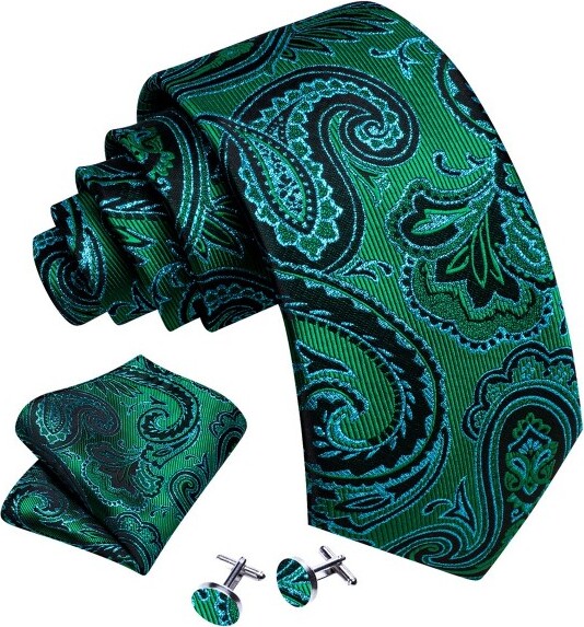 The Dapper Tie Men' And Blue Pailey 100% Silk Neck Tie With Matching ...