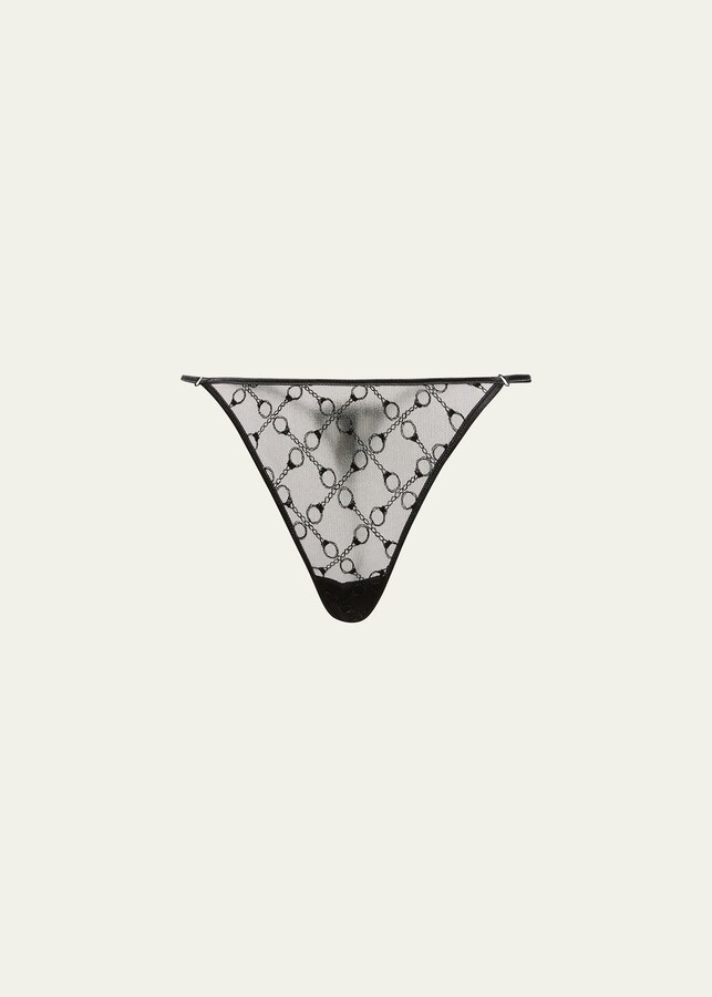 Kiki de Montparnasse Handcuff-Embroidered G-String - ShopStyle Thongs