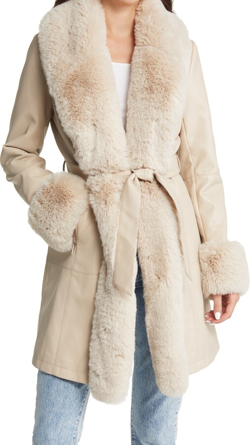 AZALEA WANG Faux Fur Trim Coat - ShopStyle