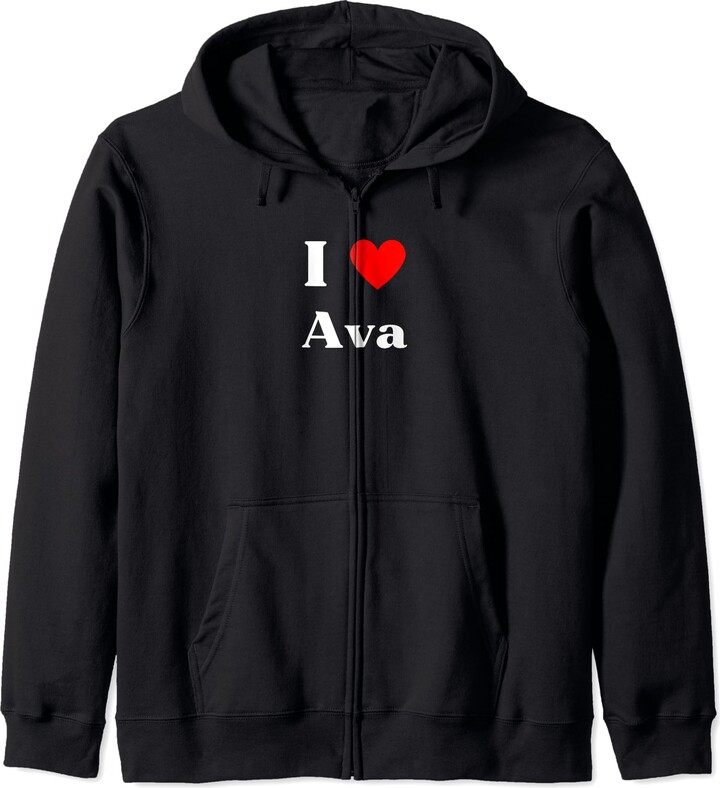 Pool British Popular Girls Names Fun Graphic-I love Aya Zip Hoodie ...
