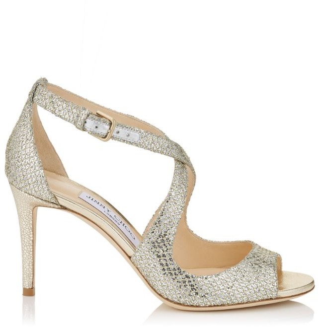 Jimmy Choo Emily 85 Glitter Sandals - ShopStyle